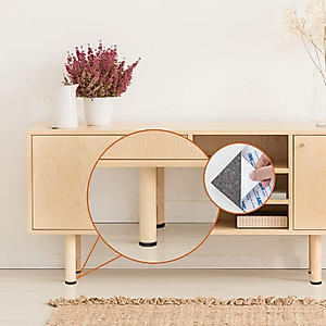 Furniture Pads 9 Pieces 8" x 6" x 1/5" Furniture Felt Pads Self Adhesive, Cuttable Felt Chair Pads, Anti Scratch Floor Protectors for Furniture Legs Hardwood Floor, Black