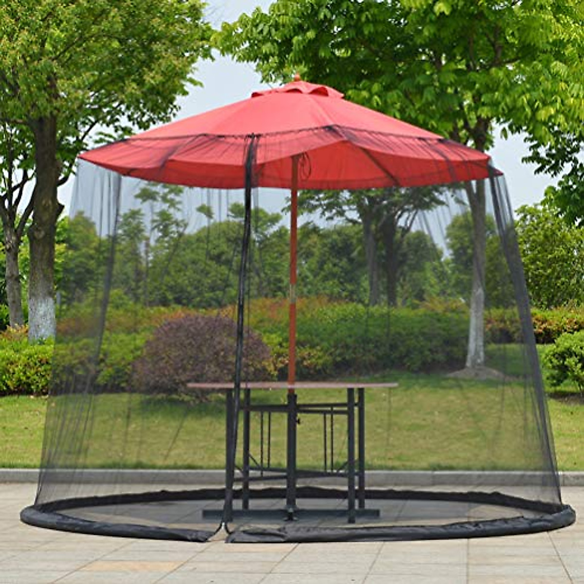 Yardwe Umbrella with Mosquito Netting Screen Table Screen for Outdoor Bar Garden