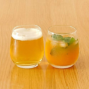 12 Ounce Stemless Wine Glasses/Whiskey Glasses/Beverage Glasses, Set of 4 Great For Drinking Wine, Whiskey or Juice, Versatile Glass Cups/Glassware Sets/Glass Tumblers