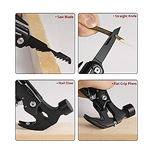 Multitool Hammer 12 in 1 Survival Multi Tool Camping Accessories, Stocking Stuffers for Men, Dad, Husband, Boyfriend, Cool Gadgets Christmas Gifts for Handyman, Carpenter, Craftsman