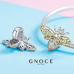 GNOCE Eternal Starfish Honey bee Stopper for Charm Bracelets 925 Sterling Silver Animal Stopper Fit Bracelet/Necklace For Women Mother's Day Gift (bee)