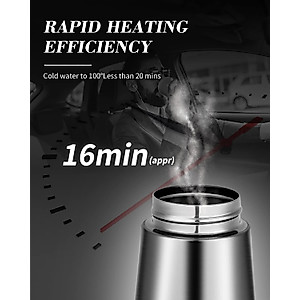 Spardar 12V Car Kettle Boiler Electric Travel Portable Kettle Fast Water Boiler & Heater with LED Indicator Light for Water, Tea, Coffee and Milk