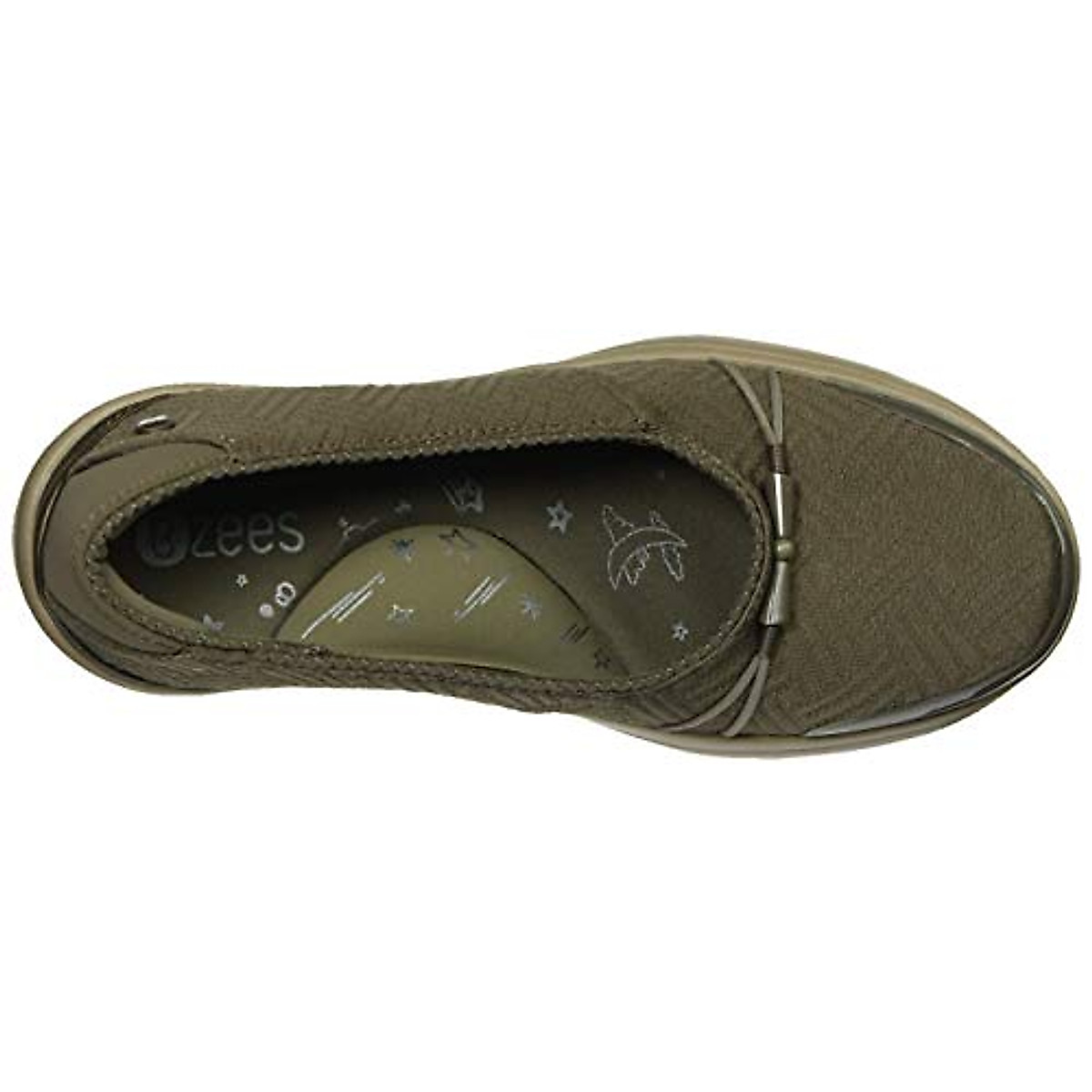 Bzees Women's Electric Shoe, light brown boxed geo print, 9 W US