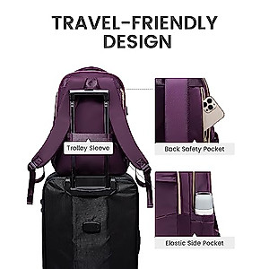 LOVEVOOK Laptop Backpack for Women, Slim Business Laptops Bag with Separate Computer Compartment Stylish Daypack for College Work Travel, Fits 15.6" Laptop