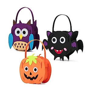 Mr. Pen- Mini Halloween Bags, 3Pack, Felt Halloween Goody Bags, Halloween Candy Bags Treat Bags, Halloween Bags for Candy, Halloween Goodie Bag, Halloween Gift Bags for Kids