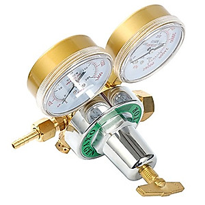 Yaetek Oxygen Regulator Large Tank Gauge Cutting Torch Regulator Outlet 0-200PSI Inlet 0-4000PSI CGA 540