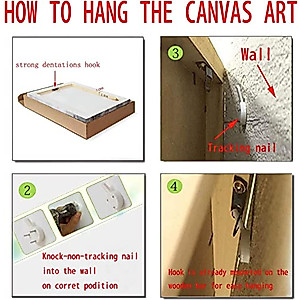 poetart Wall Decor for Bedroom, Wall Decor Living Room, Teal Flower Picture Canvas Print Wall Art Bedroom