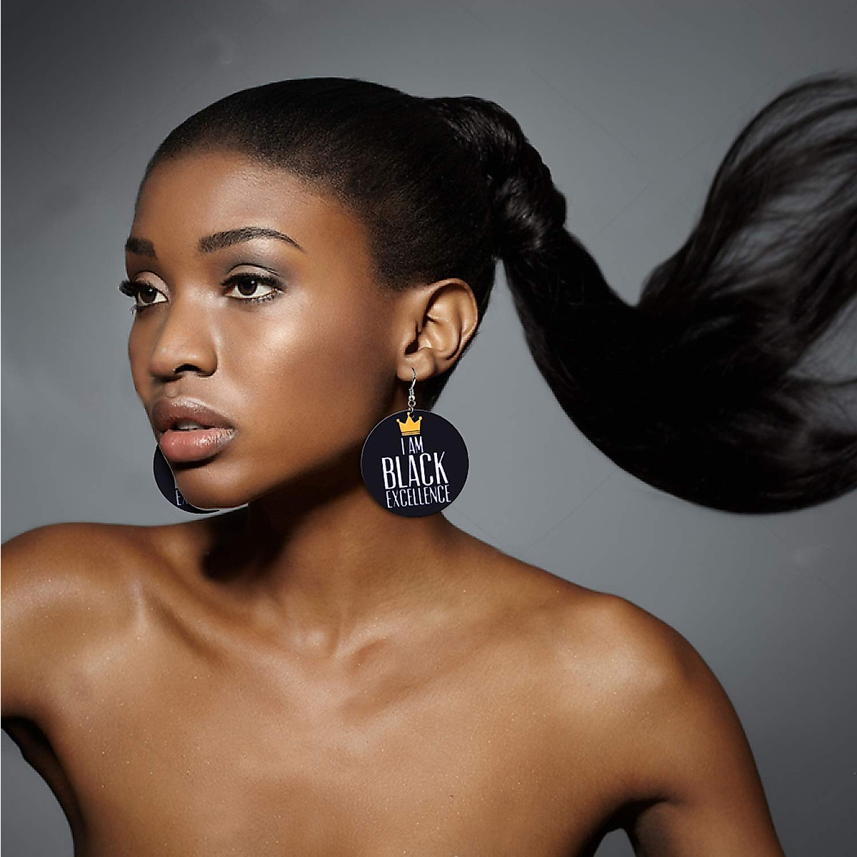 Honsny African Wooden Earrings for Women Round Wooden Painted Ethnic Earrings Drop Dangle Earrings Set