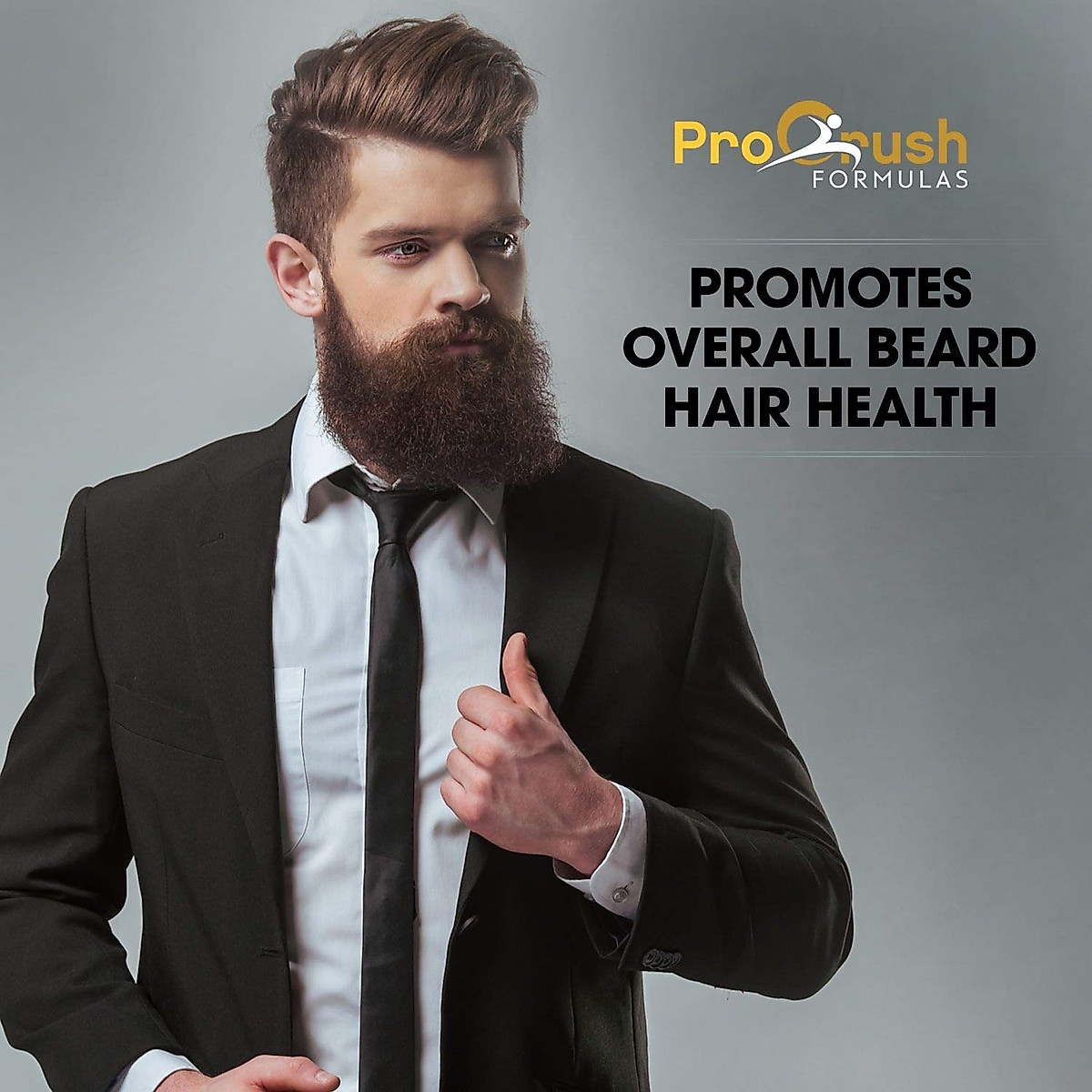 Beard Growth Support Supplement- Grow Fuller, Longer, Thicker, & Healthier Facial Beard & Mustache Hair. Natural Supplement Vitamin with Biotin for Men.