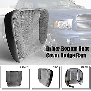 sportuli Gray Driver Side Bottom Cloth Seat Cover Replace for 2003 2004 2005 Dodge Ram 1500 2500 3500 (03-05)