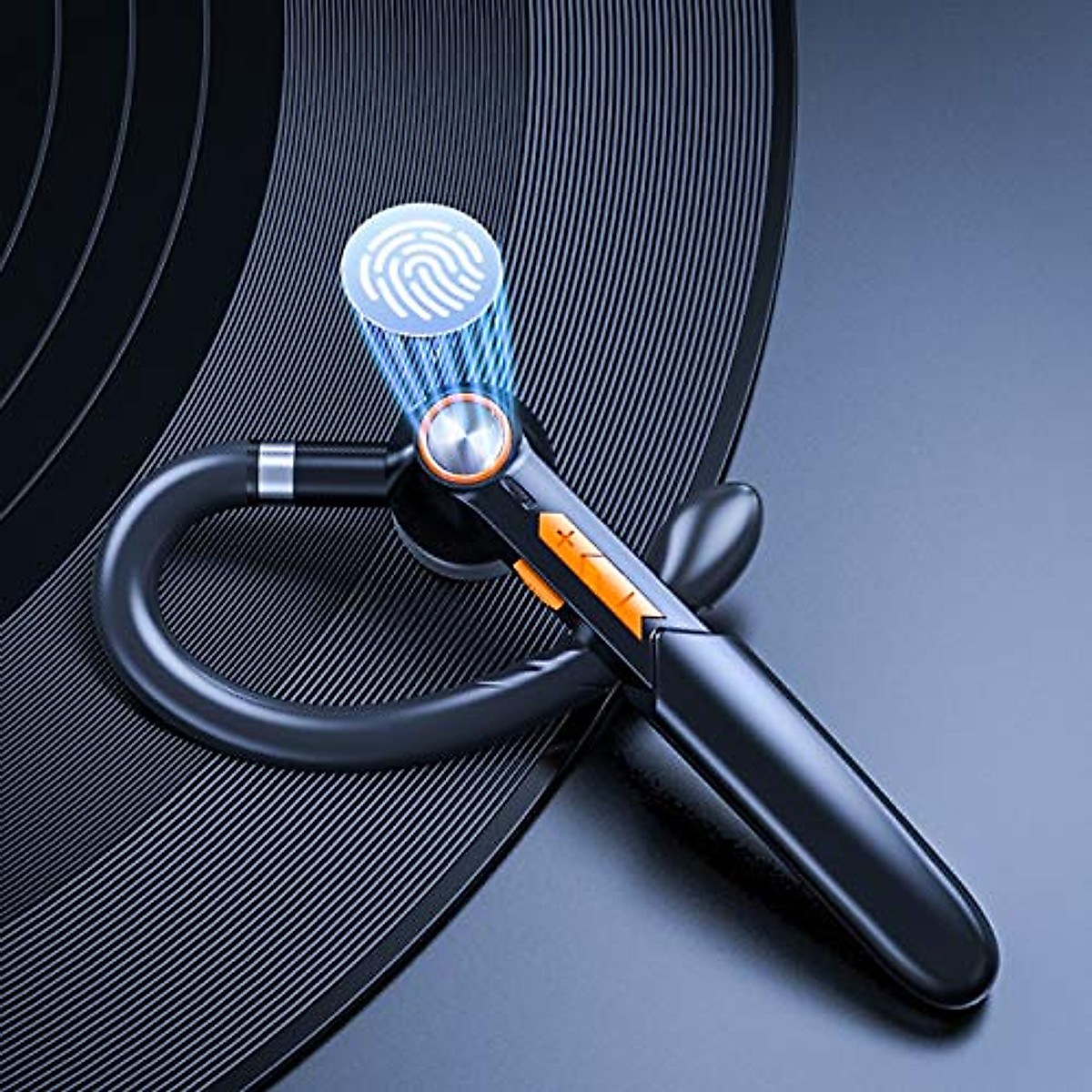 Wireless Earbuds Bluetooth 5.0 Headphones,ME-100 Rotatable Single Ear Hook Earphone with Microphone Premium Deep Bass Headset for Phone Black One Size