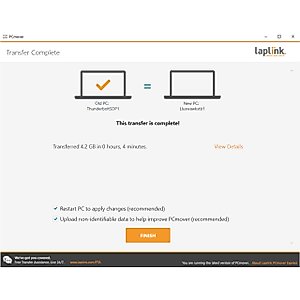 Laplink Easy Transfer Cable for Windows, Includes PCmover Express Software and Ethernet PC to PC Cable, Single Use License, Transfers Files, Settings, and User Profiles. Compatible with Windows 11