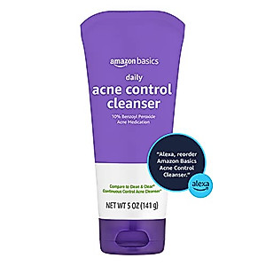 Amazon Basics Daily Acne Control Cleanser, Maximum Strength 10% Benzoyl Peroxide Acne Medication, 5 Fluid Ounces, Pack of 1
