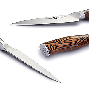 TUO Knife Set 8 pcs & Utility Knife 5”, High Carbon German Steel Kitchen Knife and Ergonomic Pakkawood Handle, Professional Kitchen Set With Gift Box