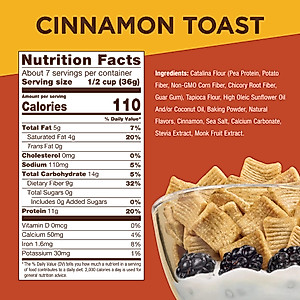 Catalina Crunch Cinnamon Toast Cereal 4 Pack | Low Carb, Sugar Free, Gluten Free | Keto Snacks, Vegan, Plant Based Protein