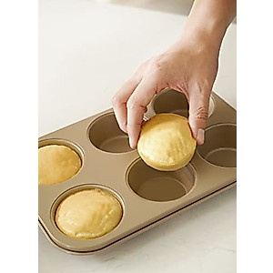 HYTK Nonstick Baking Pans Set for Starter,10x15Inch Cookie Sheet Tray 6 Cup Muffin Tin 9Inch Round and Square Springform Cake Pan 1Lb Loaf Bread Pan Carbon Steel Bakeware Gift 5pcs Non-Toxic BPA Free