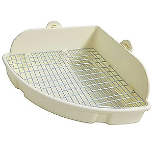 kathson Large Rabbit Litter Box Bunny Corner Toilet Box Potty Trainer Bigger Pet Pan Small Animal Cage Toilet Bedding Box Fanshaped for Adult Guinea Pigs Chinchilla Ferret Galesaur