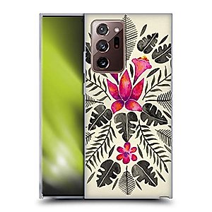 Head Case Designs Officially Licensed Cat Coquillette Grey Pink Tropical Symmetry Nature Soft Gel Case Compatible with Galaxy Note20 Ultra / 5G