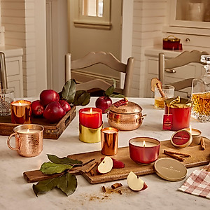 Thymes Simmered Cider Copper Cup Candle - Warm & Spicy Scented Candle with Notes of Apple, Clove, and Cardamom - Luxury Home Fragrance - Copper Candle (10 oz)