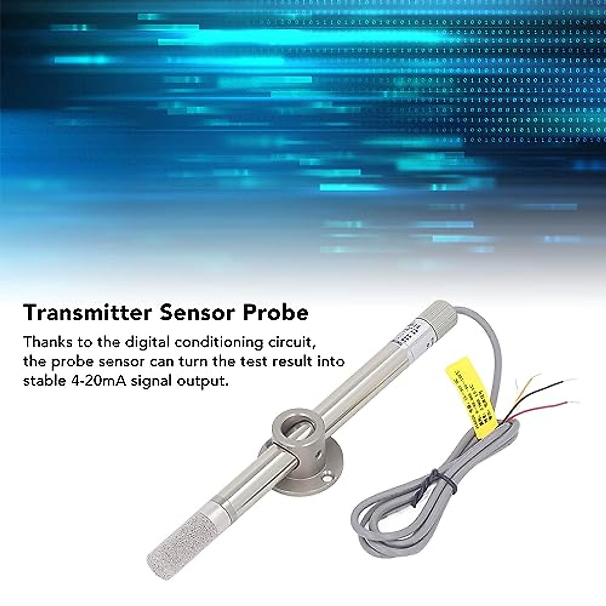 Temperature and Humidity Transmitter Probe, Temperature and Humidity Sensor 15‑30V DC Stable Detection 4‑20mA