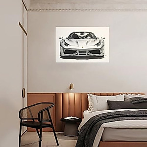 Car Poster Ferrari F40 Supercar Posters Racing Car Canvas Wall Art For Boy's Bedroom SuperCar Wall Decor Unframe-style 18x12inch(45x30cm)