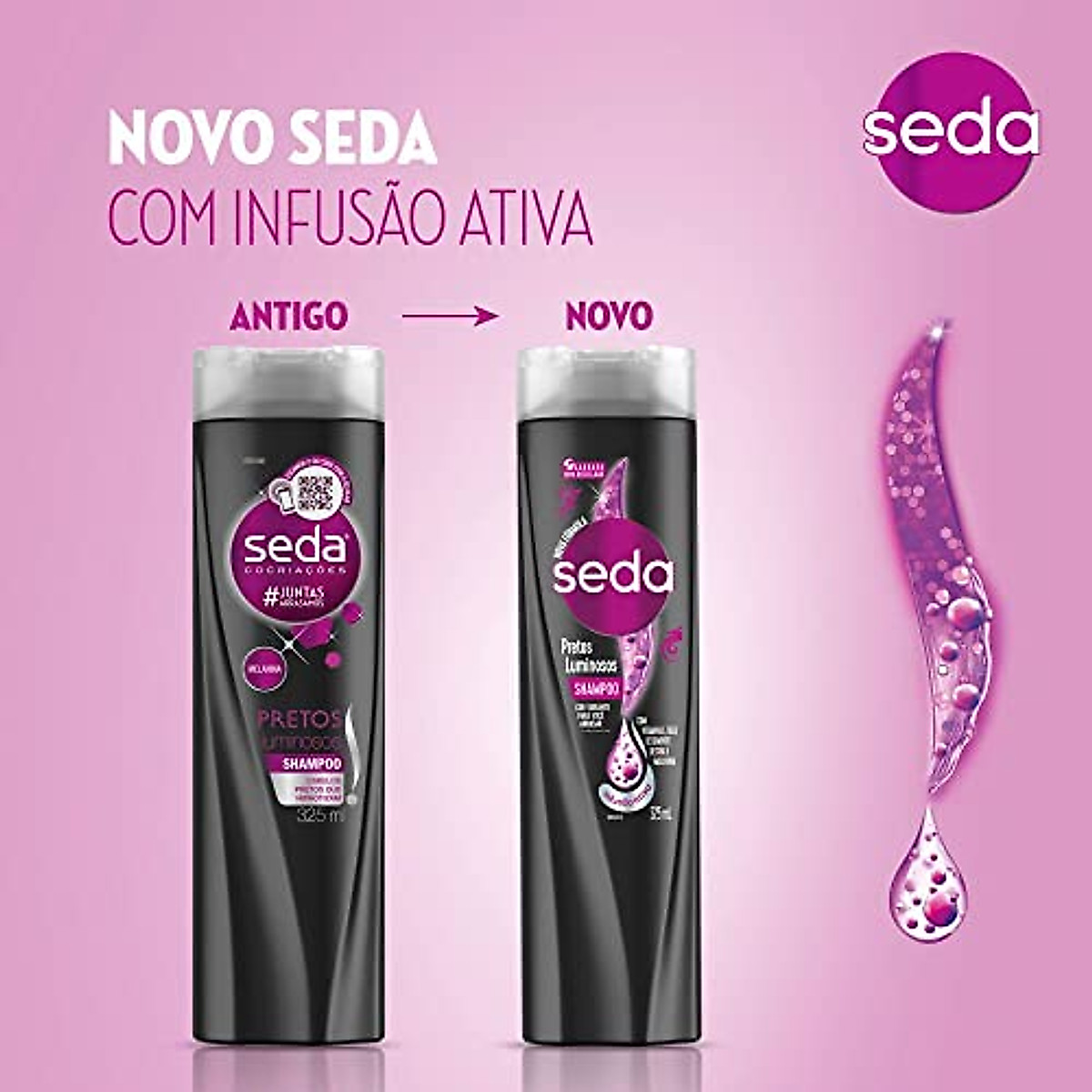 Seda - Linha Pretos Luminosos - Shampoo 325 Ml - (Seda - Black Shine Collection - Shampoo 11 Fl Oz)