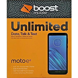 Boost Mobile Motorola Moto e6 16GB Prepaid Smartphone