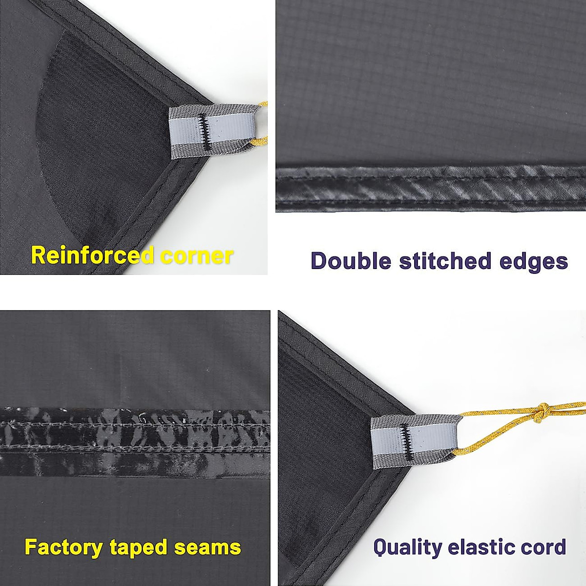 LANSHAN 1-2 Person Ultralight Waterproof Footprint Outdoor Camping Tent Tarp Canopy Blanket Picnic Ground Sheet Mat, Ultralight Tent Fitted, 2 Person