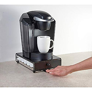 Nifty Solutions Capacity Nifty Rolling Mini Black Finish, Compatible with K-Cups, 24 Pod Pack Holder, Compact Under Coffee Pot Storage Drawer, Slim Home Kitchen Counter Organizer