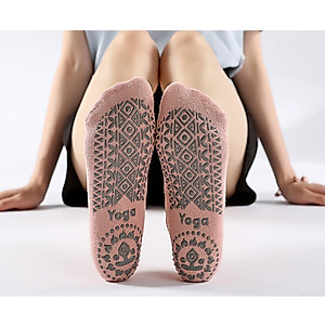 KEAIDO 6 Pairs Women Yoga Socks Non Slip Sticky Grip Accessories Thickened Sole for Pilates, Yoga, Barre, Dance Ballet, Barefoot Workout Sports Fitness Indoor Outdoor US Size 5-8.5