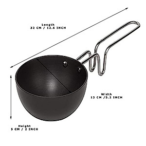 Shradha Trading Hard Anodized Tadka Pan,Large Tadka Pan for saag, dal, kadhi, dhokla
