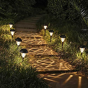 8 Pack Solar Path Lights, Solar Lights Outdoor Waterproof RGB Color Changing & Warm White Garden Pathway Lights, Landscape Lights Solar Powered for Yard Patio Walkway Driveway