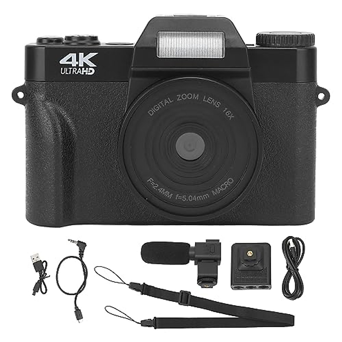 Digital Camera, 4 K 4K Vlogging Camera Autofocus High Definition for Photography