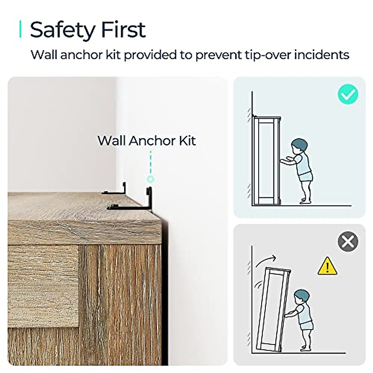 LINSY HOME 3-Tier Bookcase Display Storage Shelves Farmhouse Bookshelf for Home Office, Living Room, Bed Room - Light Brown