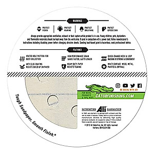 Gator 5" Random Orbit Hook & Loop Red Resin Aluminum Oxide Sanding Discs, 8-Hole, 80 Grit, 50 Pack