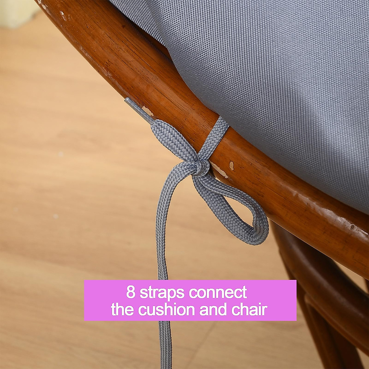 Papasan Cushion Cover, Egg Chair Outdoor Papasan Cushion Papasan Chair Cushion Cover, Internally Fixed Back Big Opening Zippered Apply to 47~51inch (120~130cm) Cotton Core or Cushion, Rice White