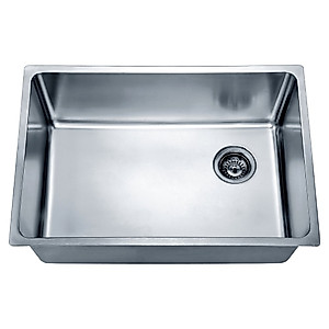 Dawn DSU2517 Undermount Single Bowl Sink with Rear Corner Drain, Polished Satin