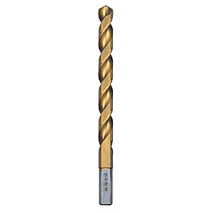 BOSCH TI2153 1-Piece 13/32 In. x 5-1/4 In. Titanium Nitride Coated Metal Drill Bit with 3/8 In. Reduced Shank for Applications in Heavy-Gauge Carbon Steels, Light Gauge Metal, Hardwood