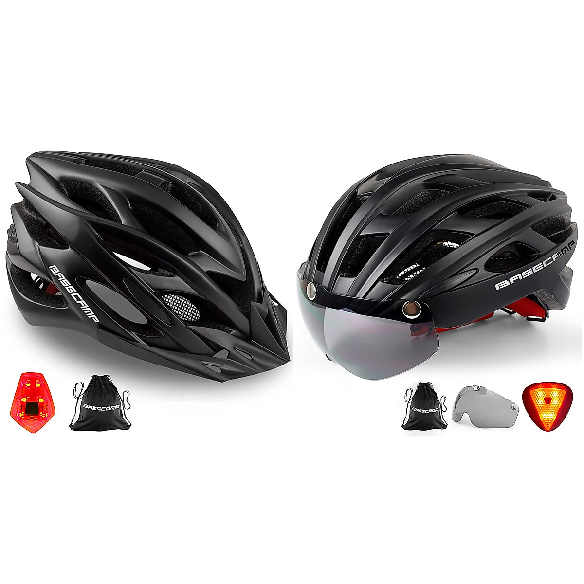 Basecamp Bike Helmet Men Women B10 (Black) + B19 (Black)