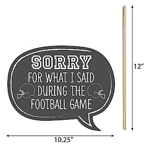 Big Dot of Happiness Funny End Zone - Football - Tailgating Party Photo Booth Props Kit - 10 Piece
