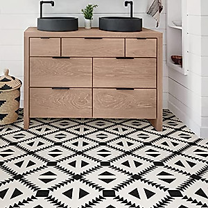 FloorPops Parla Peel & Stick Floor Tiles, Black