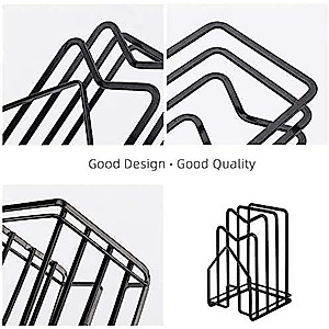 LINFIDITE Cutting Board Holder Chopping Boards Organizer Holder Kitchen Countertop Pot Pan Lids Rack Kitchenware Organizer Flat Steel 4.92 x 5.7 x 8.47 in. Black