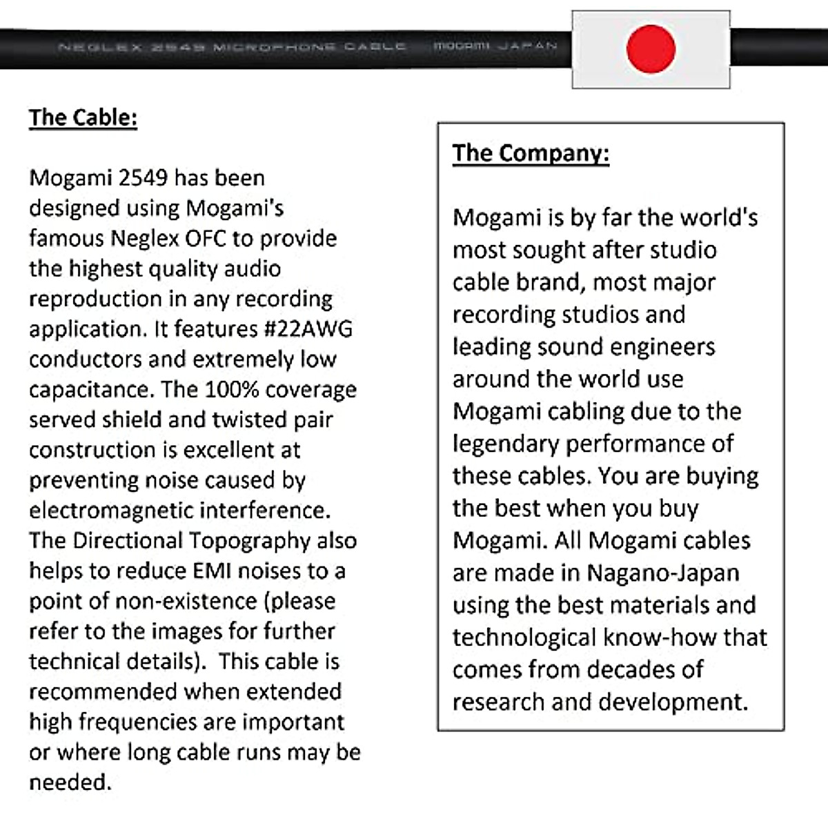6 Foot - Balanced Microphone Cable CUSTOM MADE By WORLDS BEST CABLES - using Mogami 2549 (Black) wire and Neutrik NC3MXX-B & NC3FXX-B Gold XLR Plugs