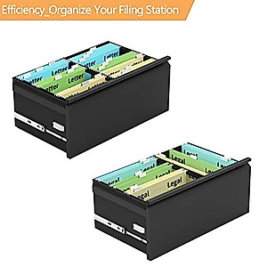 UINSOO 4 Drawer lateral File Cabinet with Lock for Legal/Letter A4 Size,Locking Steel File Cabinet,52" Metal File Cabinet,Easy to Assemble for Home and Office use (Black)…