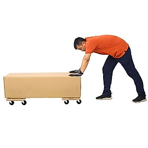 ZenithX Furniture Moving Dolly, Heavy Duty Wood Rolling Mover with Wheels for Piano Couch Fridge Heavy Items, Securely Holds 500 Lbs (2pcs 22.8"" x11.2"" Platform), YYUE-240412-10