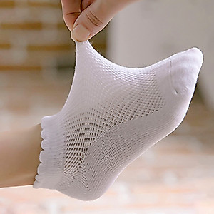 Looching 5 Pack Baby Girls Boys Mesh Thin Socks Cotton White Kids Toddler Soft No Show Ankle Socks 1-12T Kids