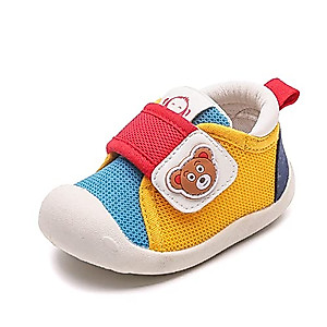 Lykmera Warm Sports Shoes for Baby Boy Girl Infant Non Slip First Walkers Shoes Running Shoes Walking Shoes for Baby Kids (Yellow, 3-3.5Years)