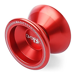 Magicyoyo Metal T5 Overlord Professional Unresponsive Yoyo, Alloy Yoyo with 5 YoYo Strings, YoYo Bag, Glove (Red)