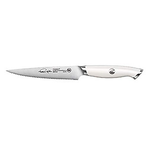 Cangshan Thomas Keller Signature Collection Swedish Powder Steel Forged, 5-Inch Serrated Utility Knife, White