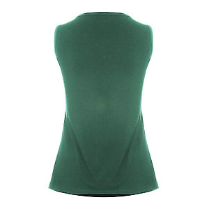 Summer Tank Tops Women Loose Button V Neck Button Vest Blouse Sleeveless T-Shirt Comfy Loose Shirts (S, Green)